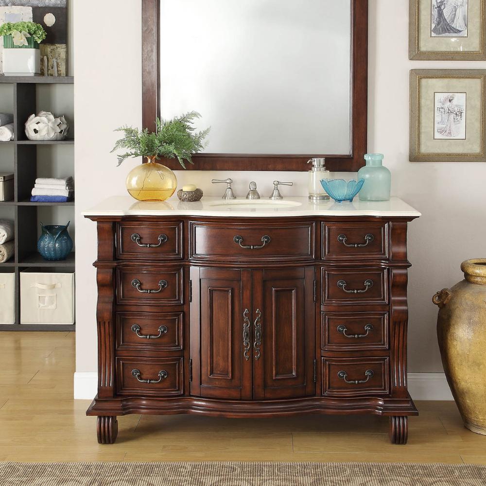 50 Inch Bathroom Vanity With Counter Top and Sink – Chans Furniture