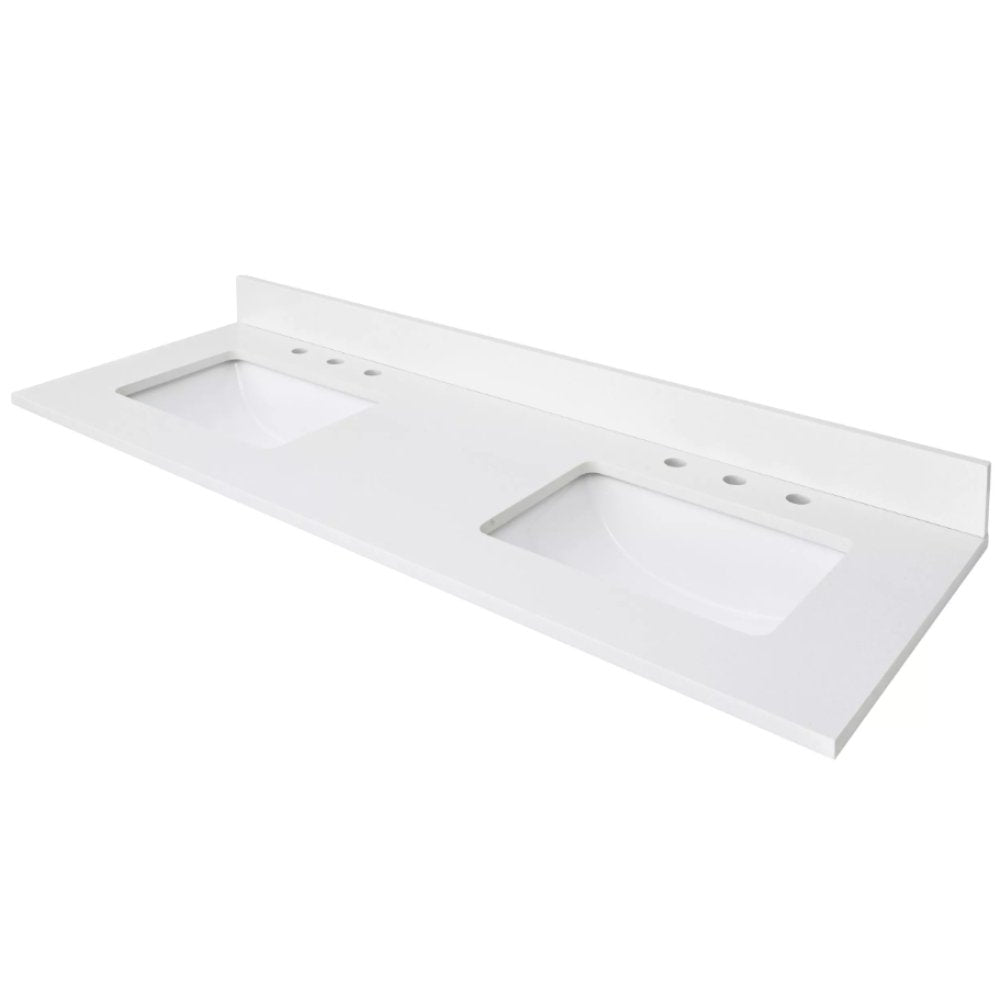 30 inch White Solid Surface Bathroom Vanity Counter Top With Sink – Chans Furniture
