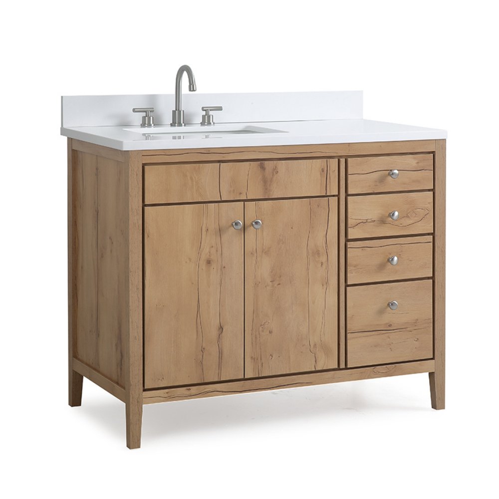 42 inch Modern Style Beatrice Bathroom Sink Vanity in Wood Finish ...