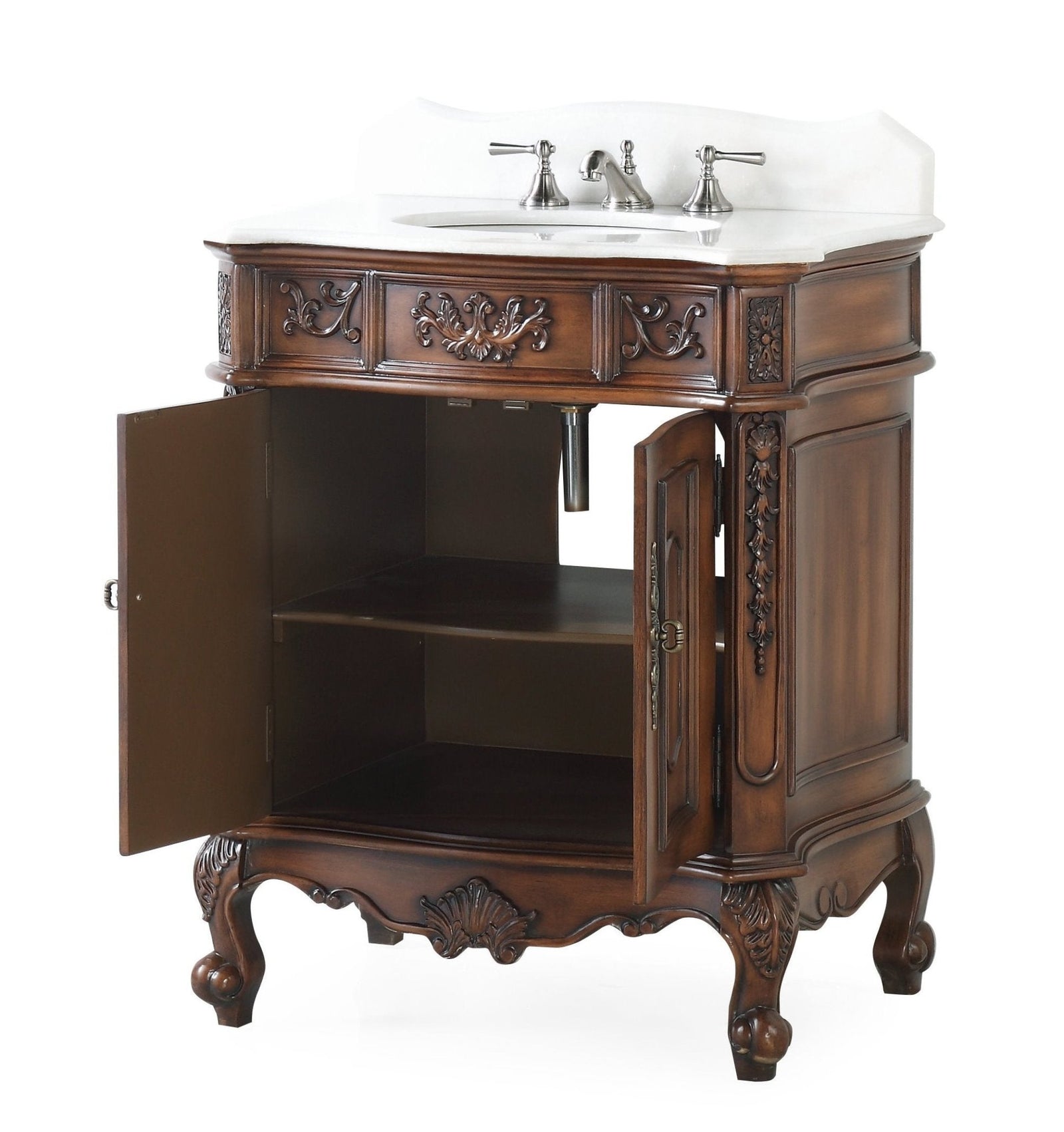 30 Inch Antique Style Old Timer Classic Cherry Wood Ellenton Bathroom ...