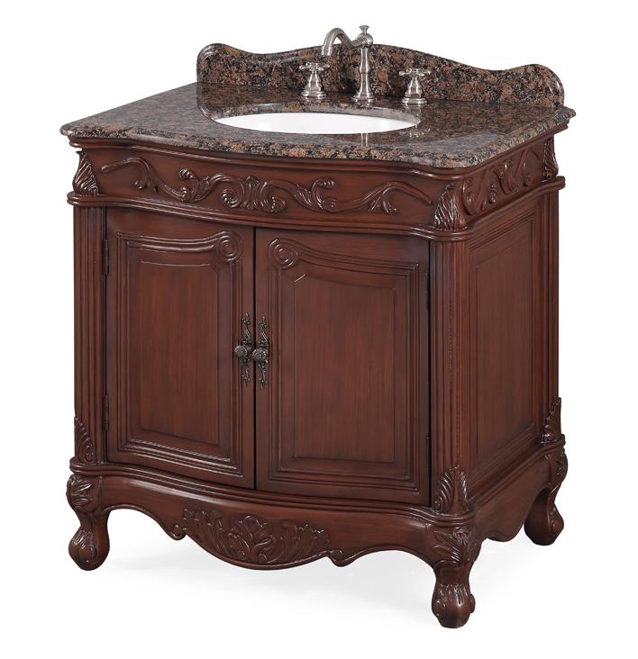 32 Inch Classic Style Medium Brown Fiesta Bathroom Sink Vanity – Chans ...