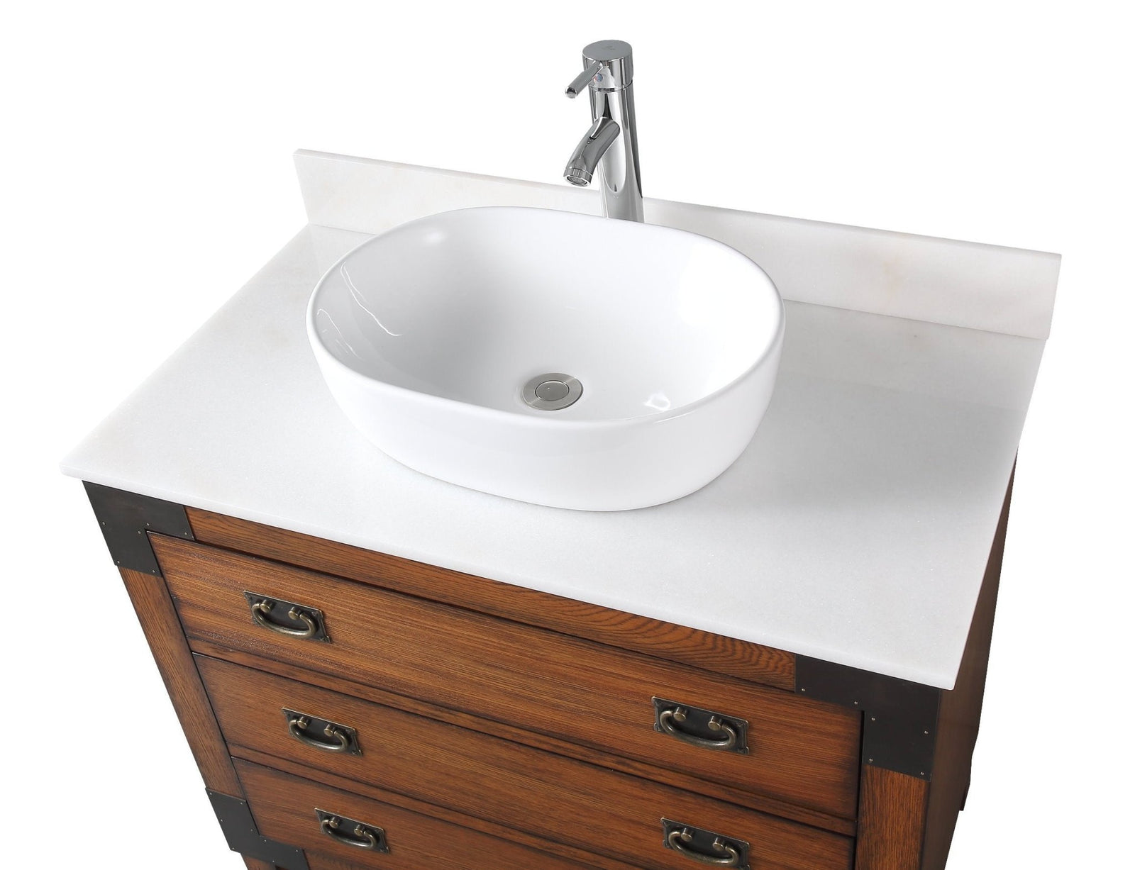 36" Benton Collection Vessel Sink Traditional Style Bathroom Vanity Ak ...