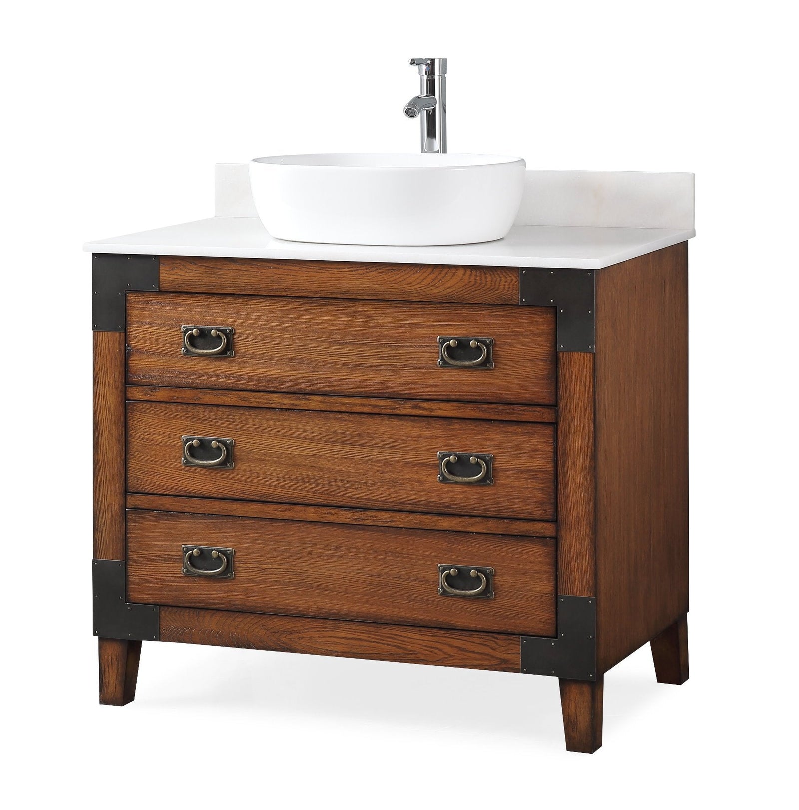 36" Benton Collection Vessel Sink Traditional Style Bathroom Vanity Ak ...