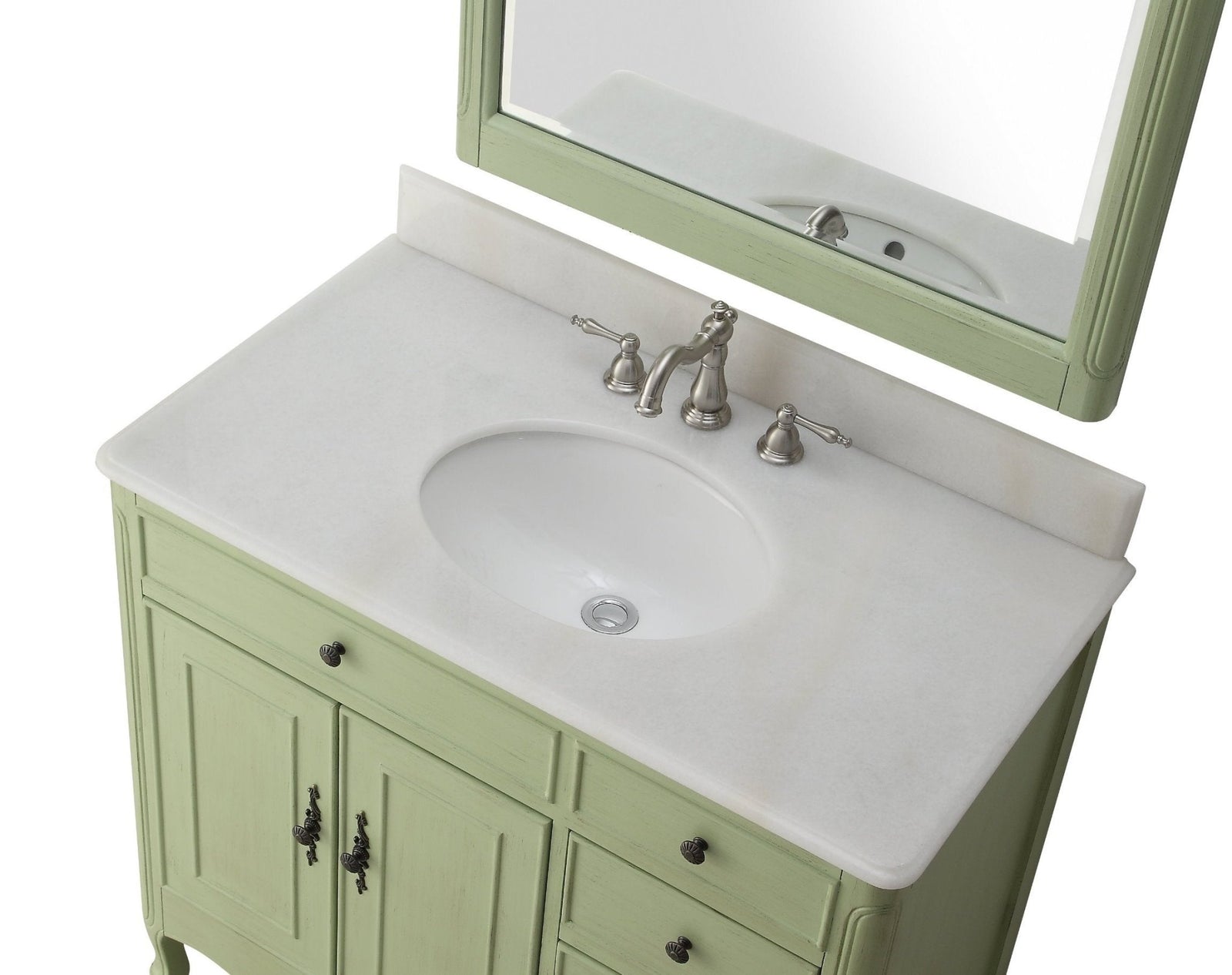 38 Inch Distressed Green Cottage Style Daleville Bathroom Sink Vanity ...
