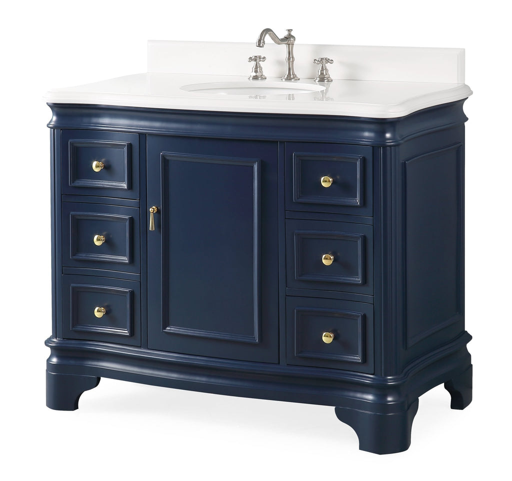 42" Benton Collection Sesto Navy Blue Bathroom Vanity – Chans Furniture