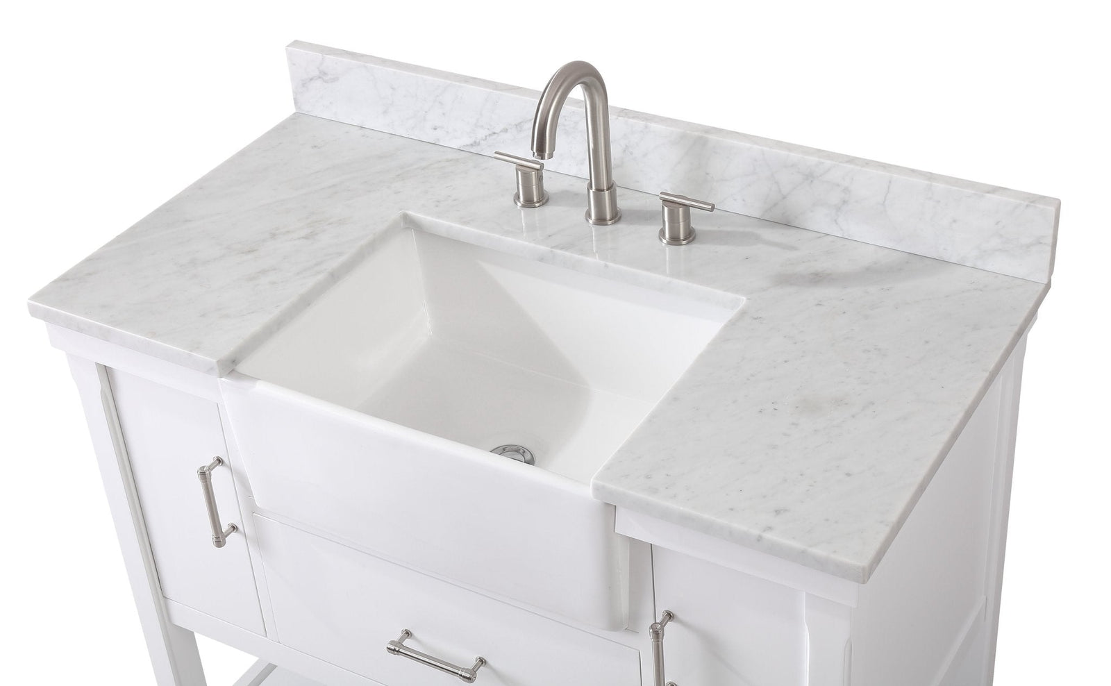 42 Inch Kendia White Farmhouse Sink Style Bathroom Vanity – Chans Furniture