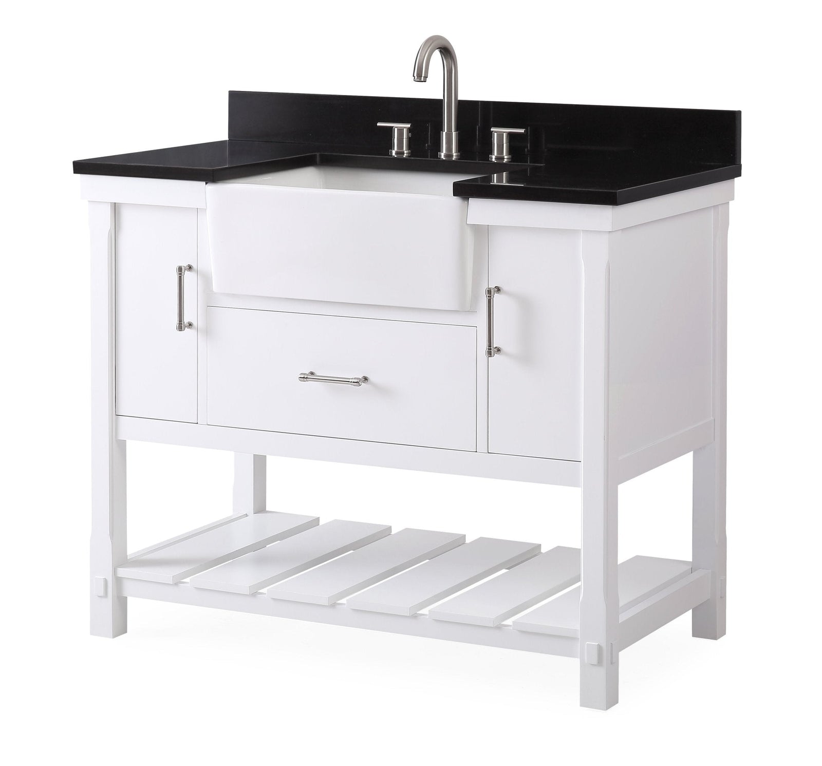 42 Inch Kendia White Farmhouse Sink Style Bathroom Vanity – Chans Furniture