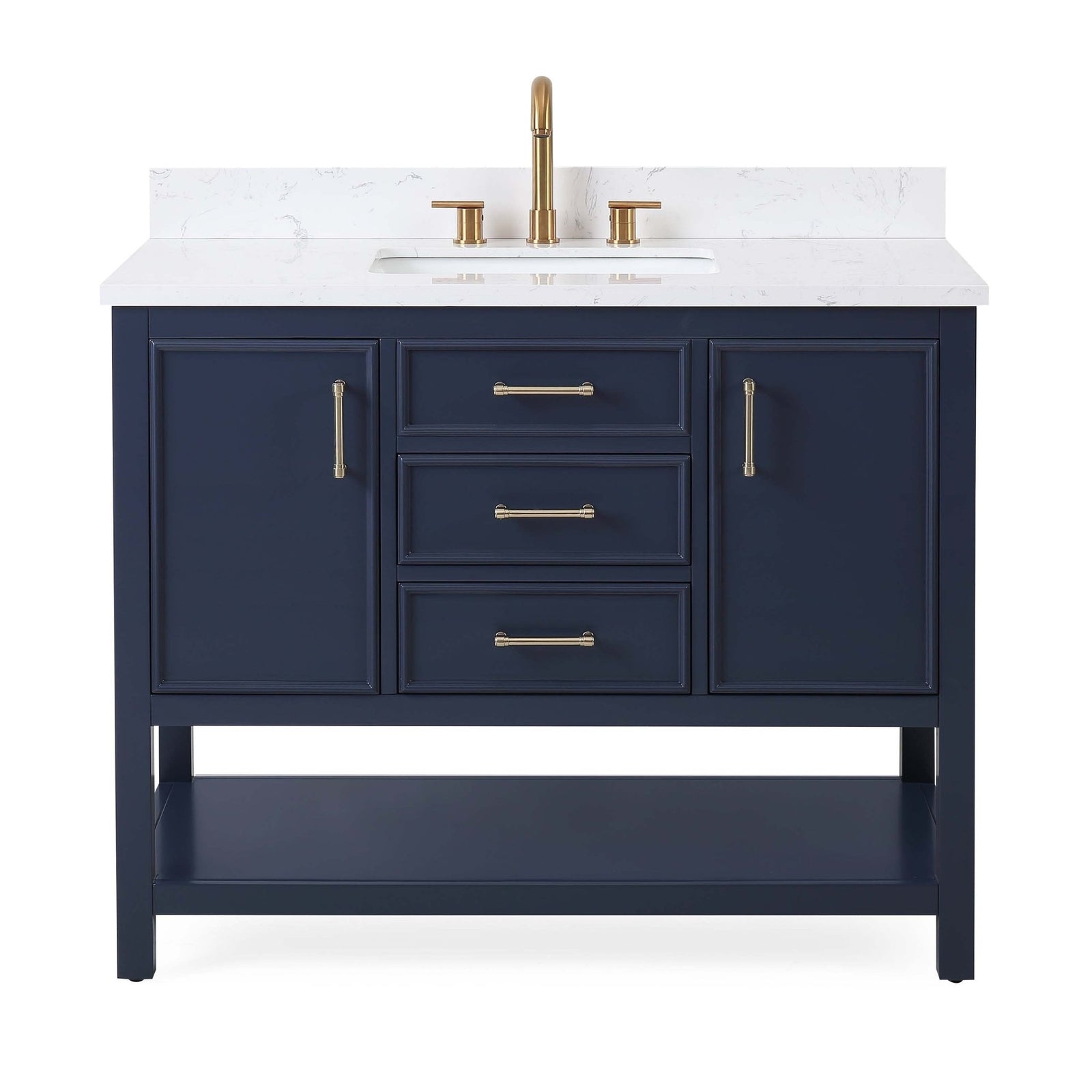 42" Tennant Brand Navy Blue Single Sink Bathroom Vanity - Felton ...