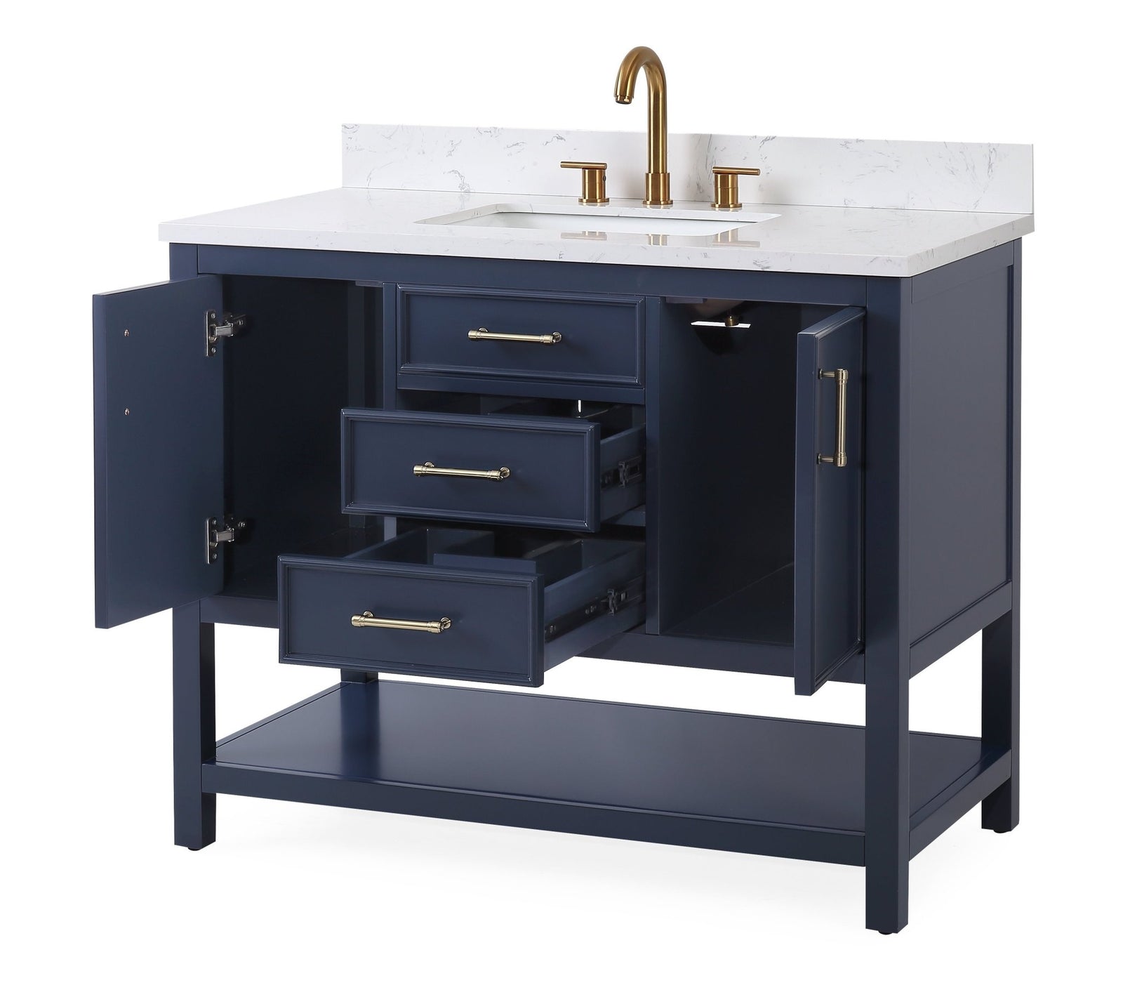 42" Tennant Brand Navy Blue Single Sink Bathroom Vanity - Felton ...