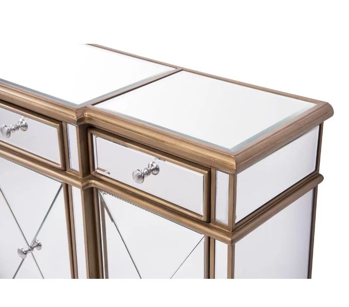 60 Inch Mirrored Relection Andrea Hall Console (Gold) – Chans Furniture