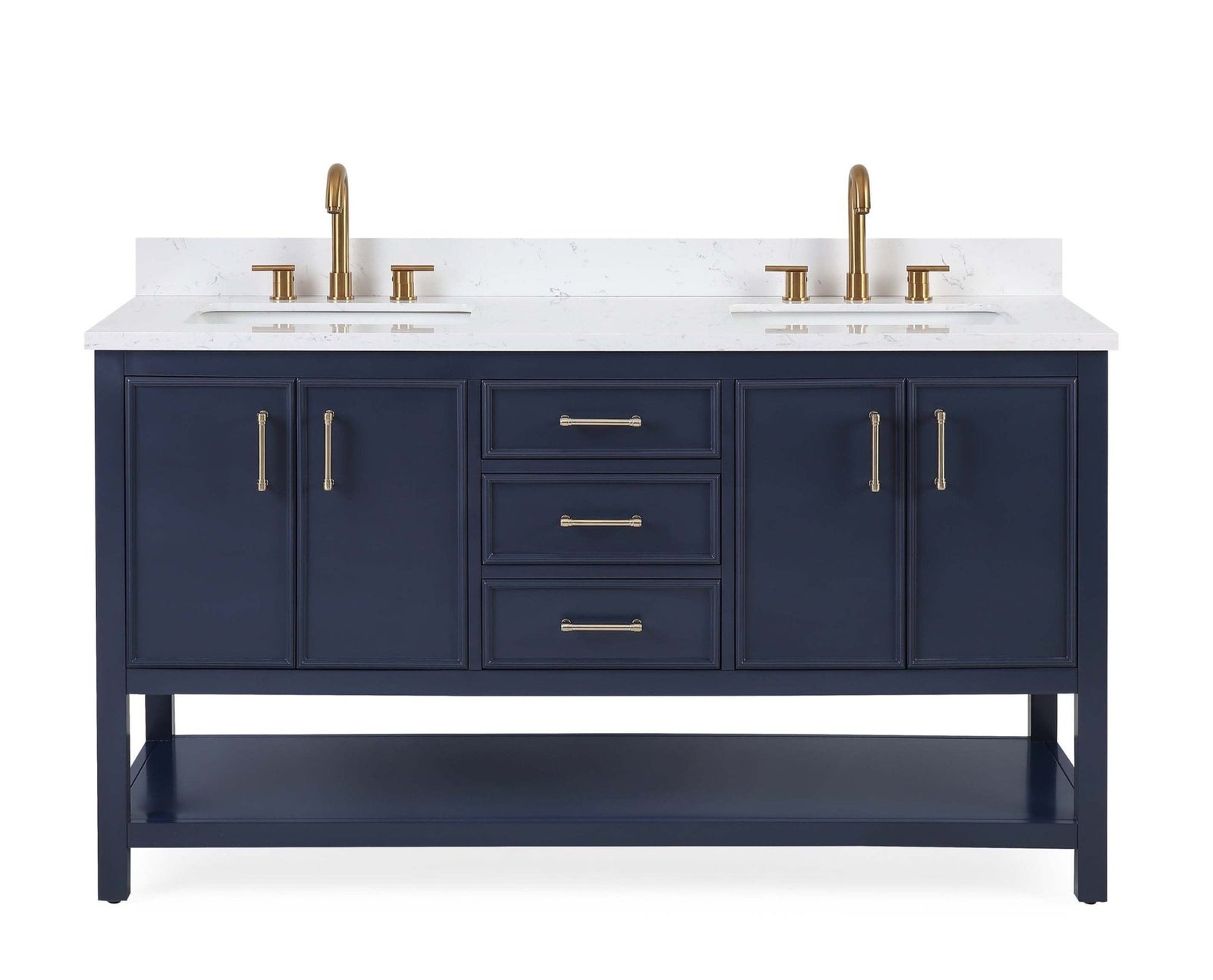 60" Tennant Brand Navy Blue Double Sink Bathroom Vanity - Felton ...