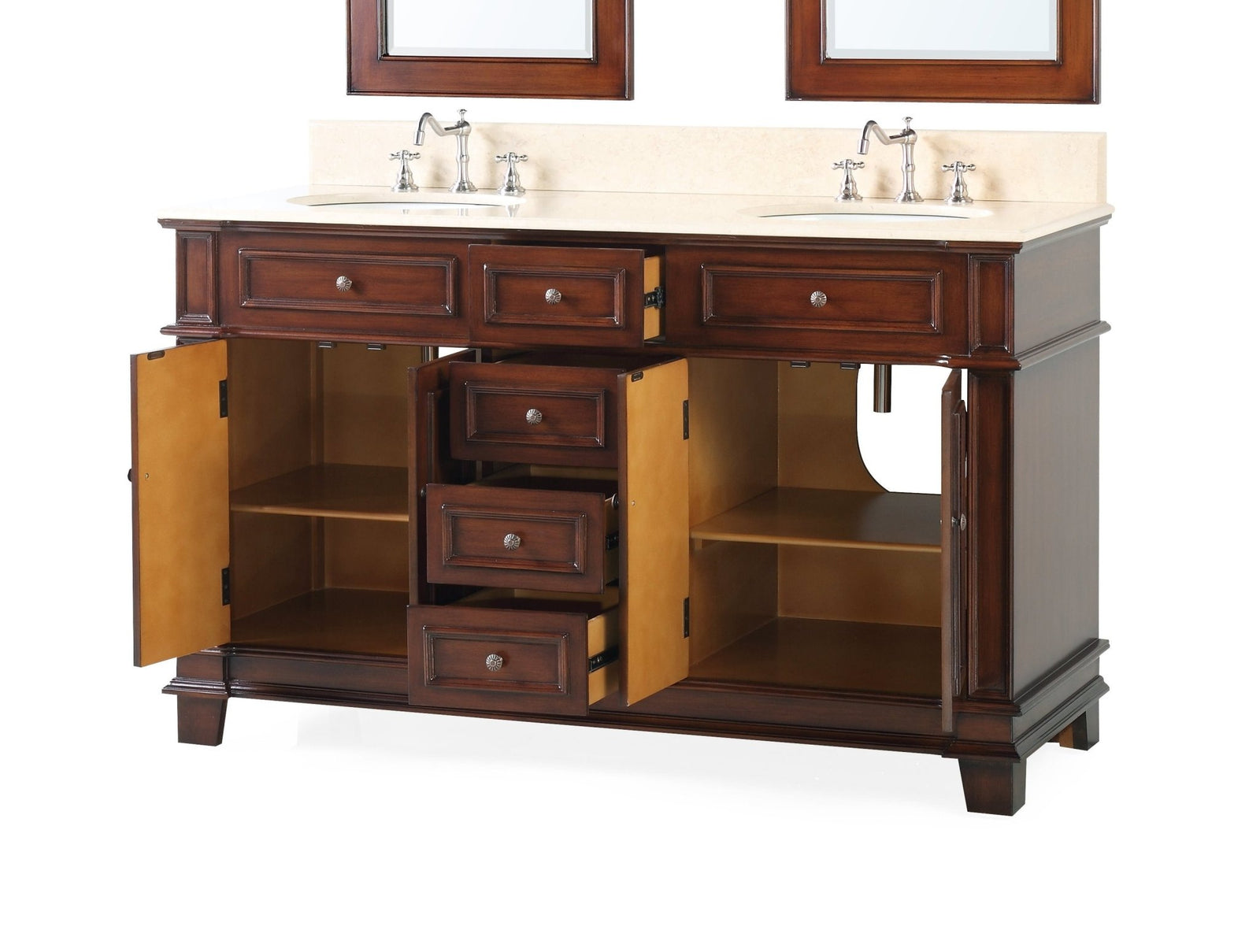 60" Timeless Classic Sanford Double Sink Bathroom Vanity – Chans Furniture