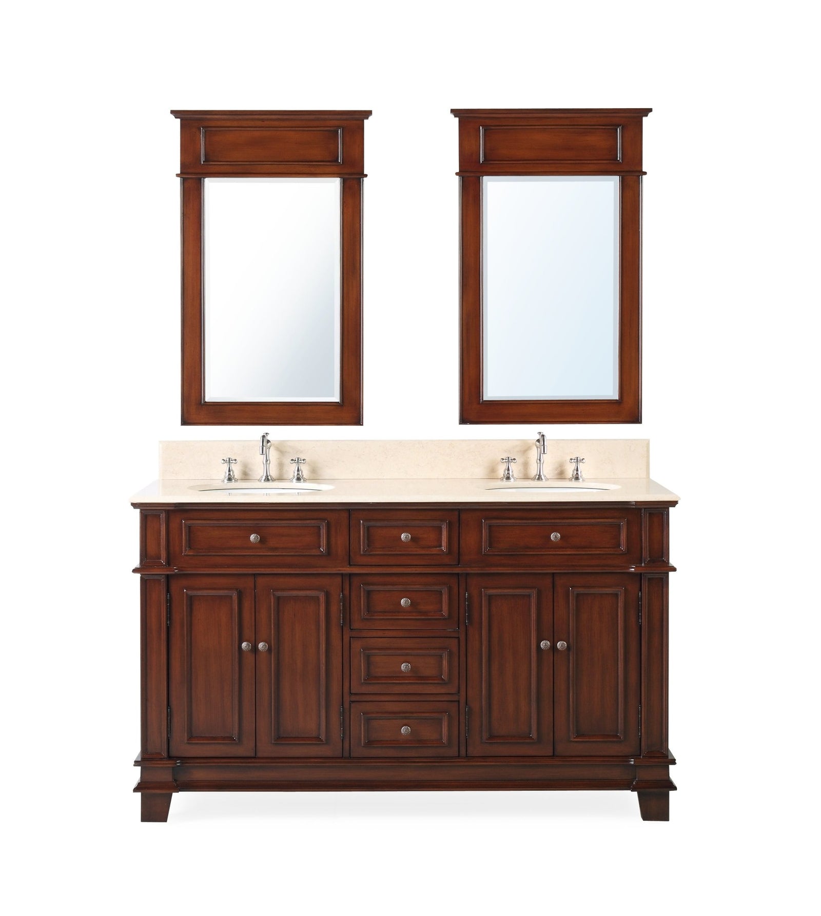 60" Timeless Classic Sanford Double Sink Bathroom Vanity – Chans Furniture