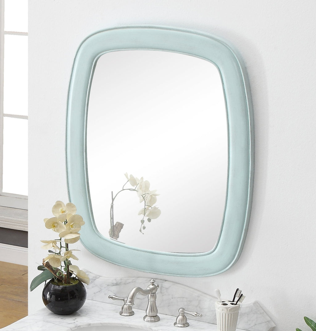 Termoli 36-Inch Light Blue Frame Modern Style Wall Mirror – Chans Furniture