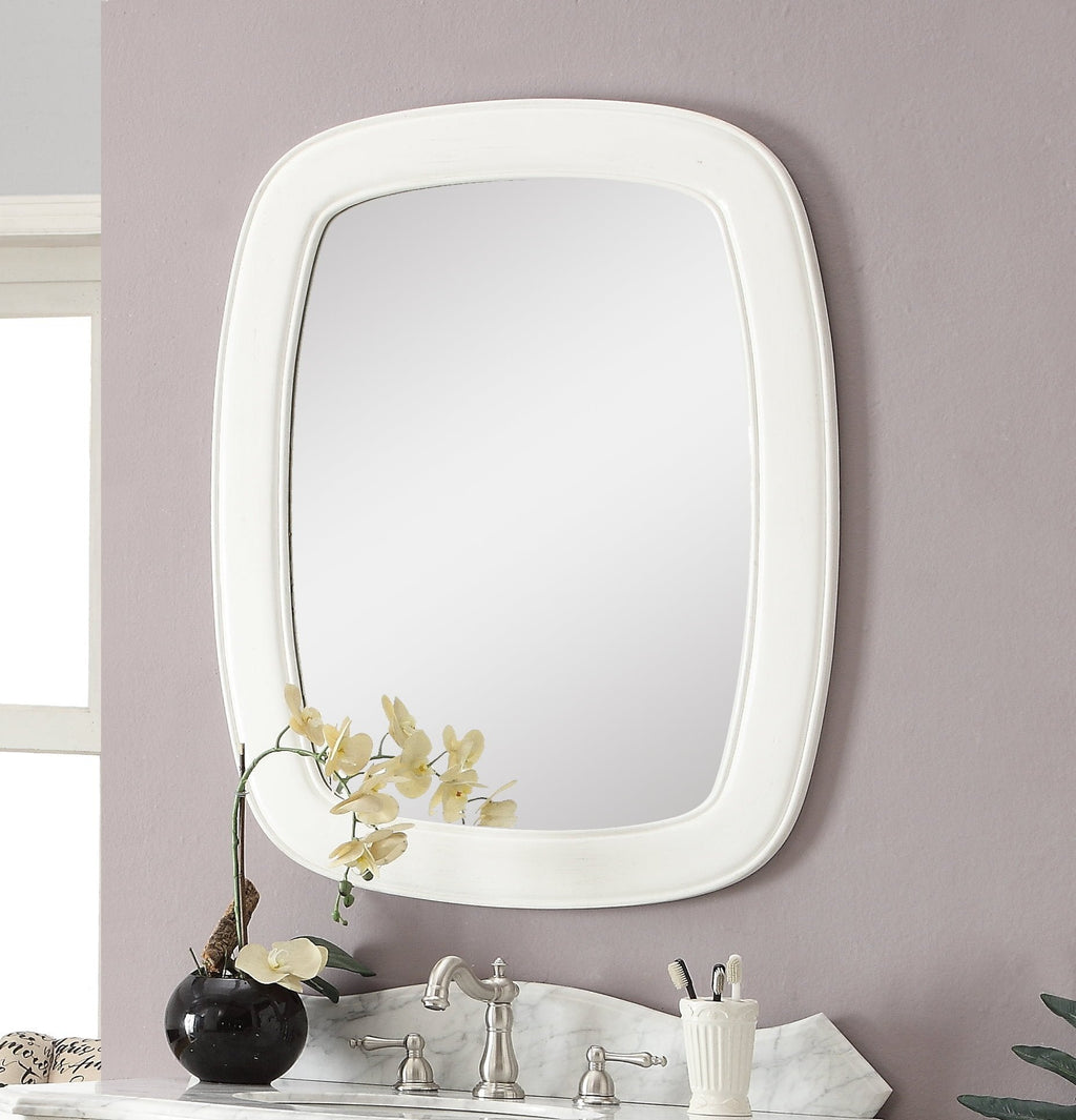 Termoli 36-Inch White Frame Modern Style Wall Mirror – Chans Furniture